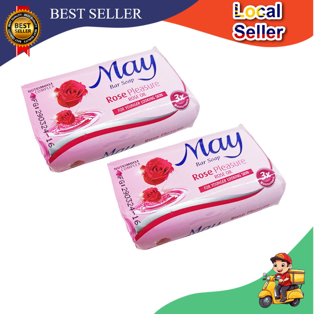 (2pcs/pack) Sabun Mandi May, Sabun May Rose Pleasure Bar Soap with Rose ...