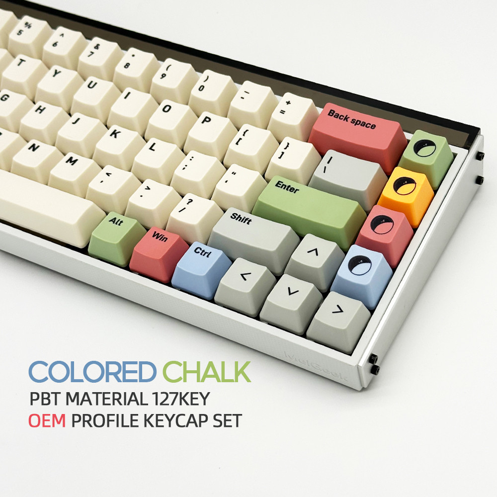 Colored Chalk Keycap/set 127Keys OEM Profile PBT Custom Keycaps for ...