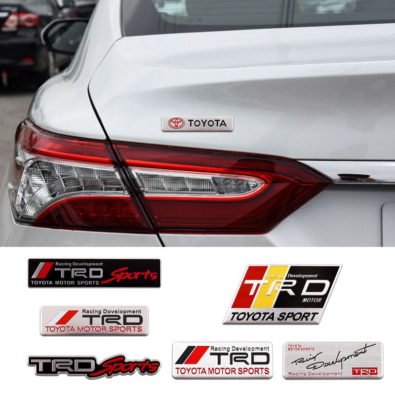 1 x Aluminum Alloy TRD SPORT/TRD SPORTS Logo Car Side Logo Tail Logo ...