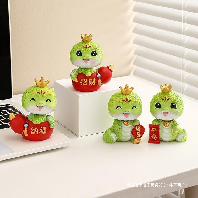 Desktop Snake Ornaments Guochao Snake Office Workstation Decorations ...