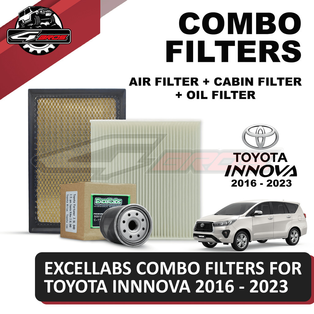 COMBO FILTERS for Toyota Innova 2016 to 2023 - ( Air Filter + Cabin ...