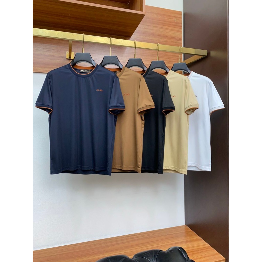 WML4 Loro * P Men's Old Money Style Summer New Style Round Neck T-Shirt ...