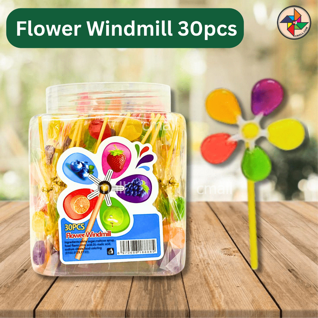 [CM] Flower Windmill Lollipop Gula Gula Batang Perisa Buah Buahan ...