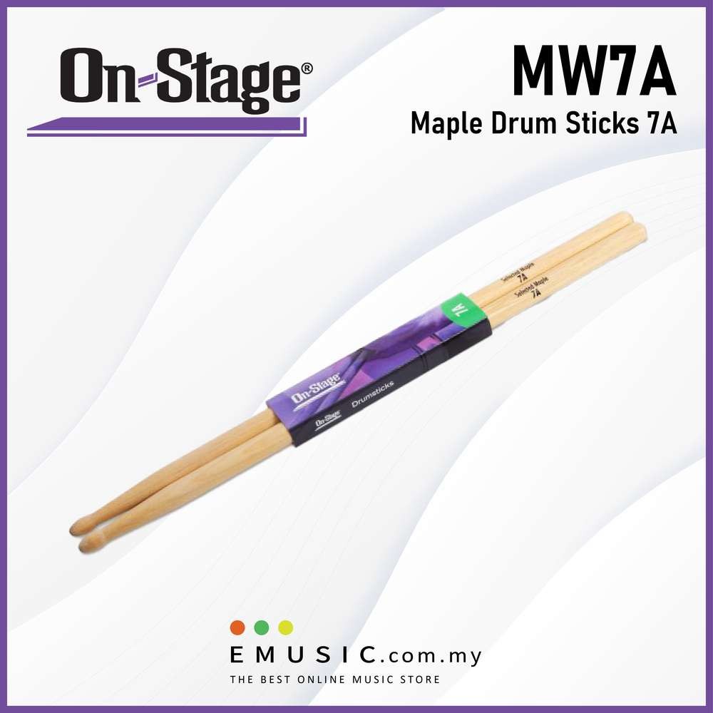 On Stage MW7A Drum Sticks | 7A | Maple Wood | Wood Tip (1 pair) | Shopee Malaysia