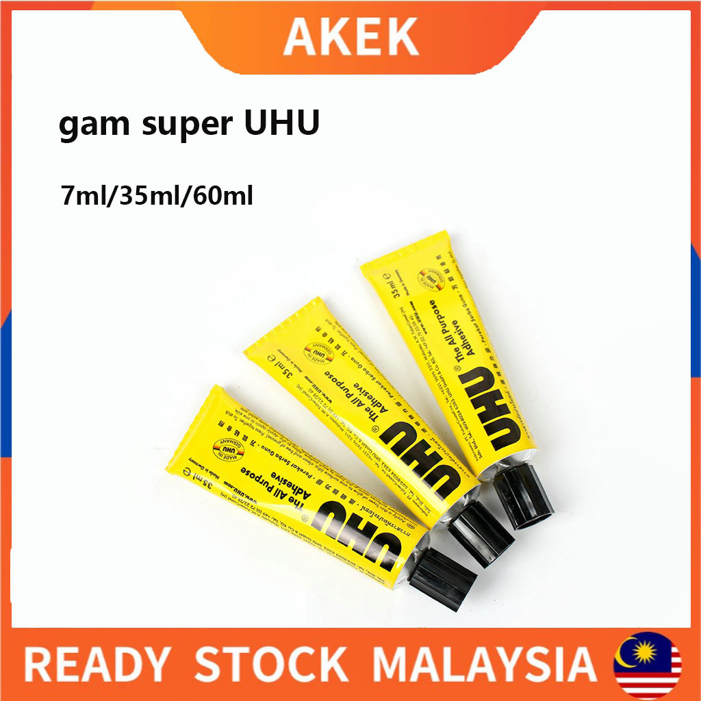 Gam UHU 7ml / 35ml / 60ml Gam pelbagai guna telus yang kuat Gam seramik ...