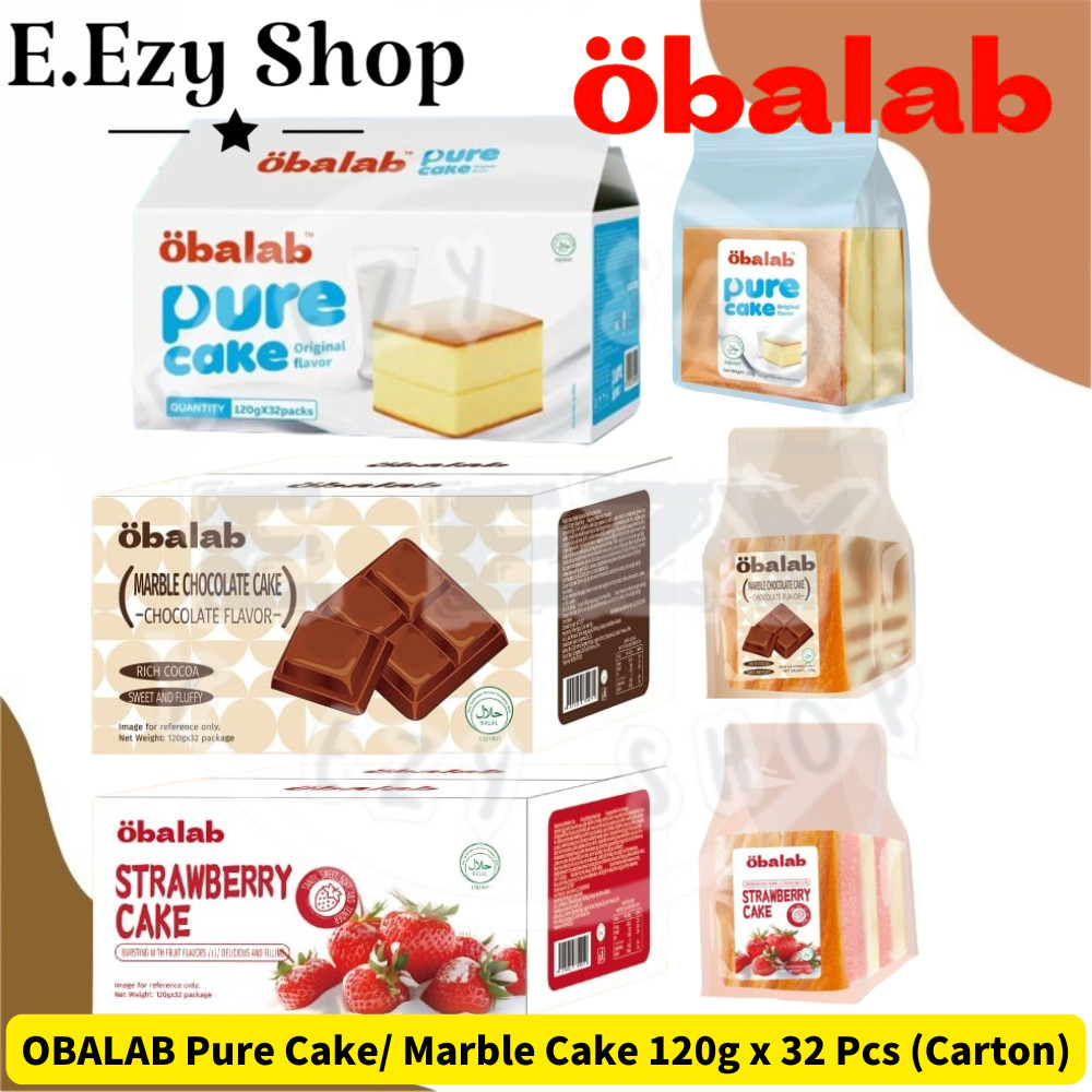 !!Borong!! Obalab Pure Cake / Marble Cake 120g x 32pcs (Carton ...