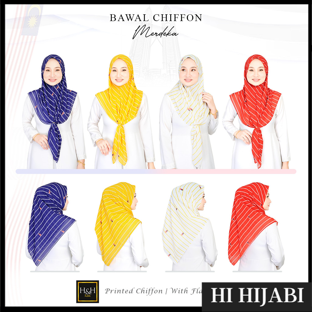 Tudung Bawal Merdeka 2025 Corak Jalur Gemilang Bidang 45 Exclusive ...