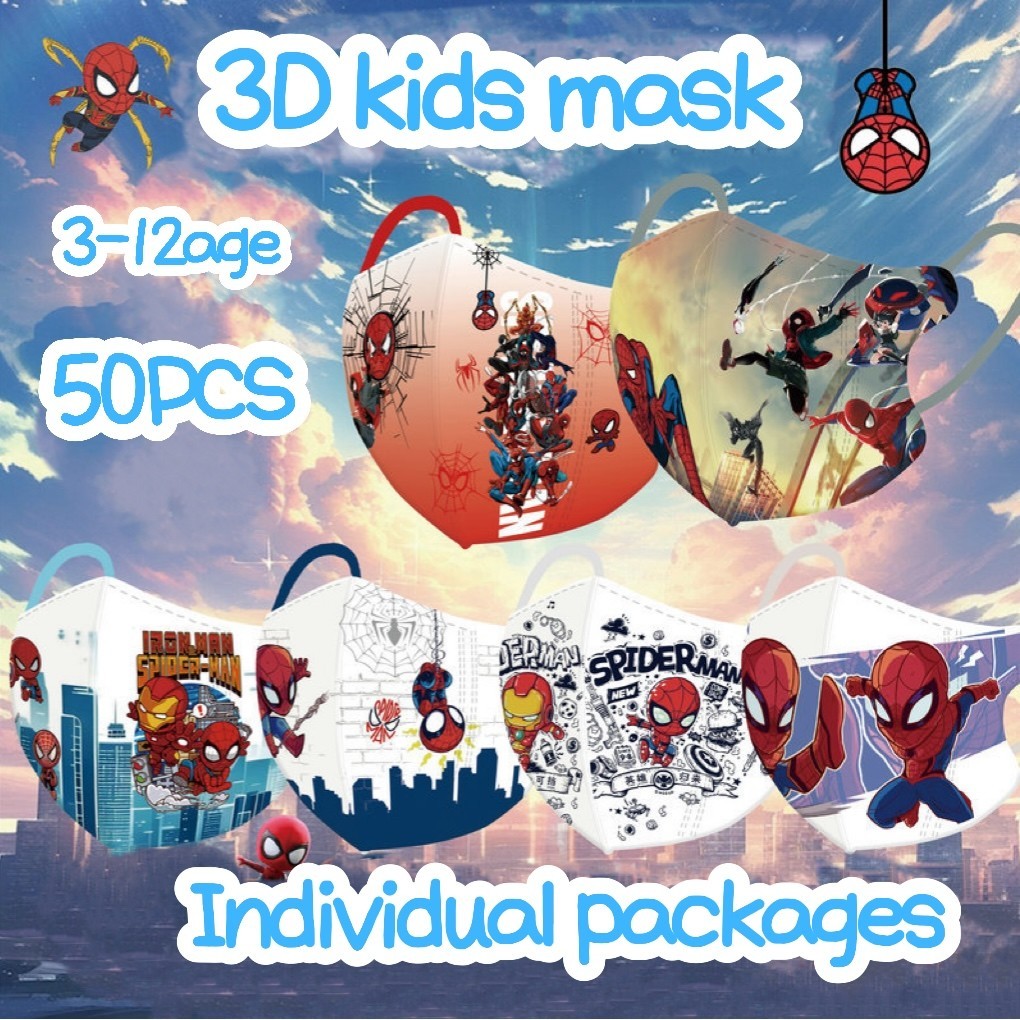 Marvel's New 3D Cartoon Printed Mask Q-version Spider Man Boy Mask ...