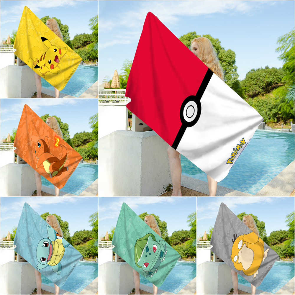 Pokémon Pikachu Terry Cloth Single-sided Printing Swimming Soft ...