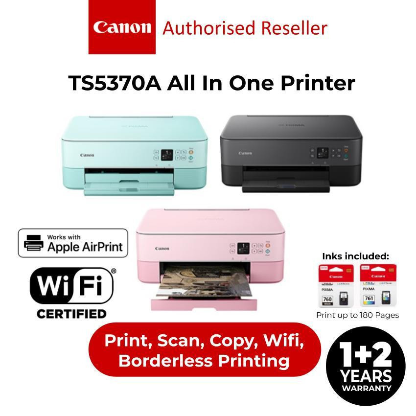 CANON TS5370 TS5370A All-In-One Compact Wireless Photo Printer Print ...