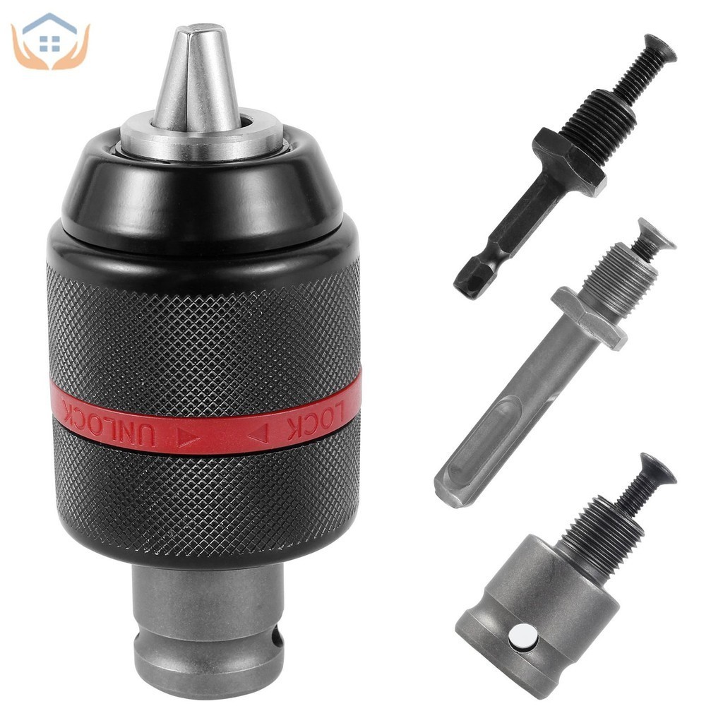 Drill Chuck Adapter Kit 1-13mm Self Tighten Hand Drill Chuck Keyless ...