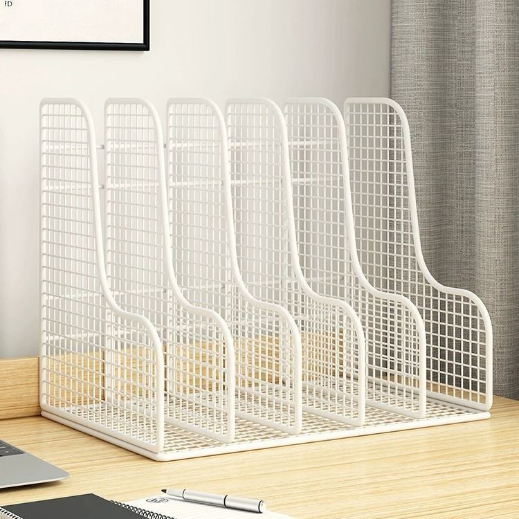 Office Iron Mesh Desktop Metal File Rack Bookshelf File Rack Book ...