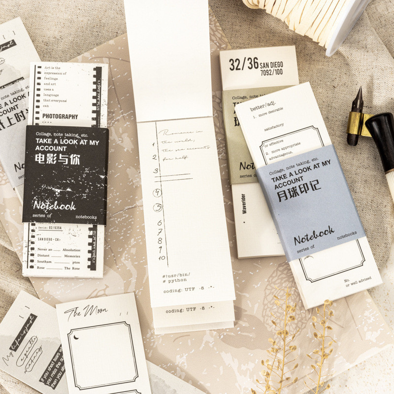 ENWEI 30 Pcs [Lunar Imprint Series] Vintage Journal Sticky Notes ...