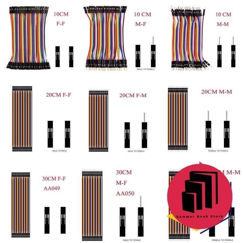 10p 40p Male to Female Breadboard Dupont Jumper Wire for Arduino IOT ...