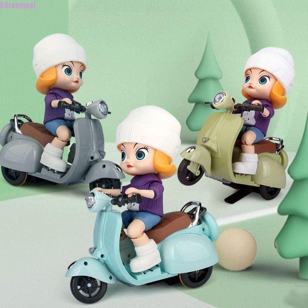 REEMOOR Labubu Doll Toy, Electric Lighting Labubu Motorcycle, Children ...