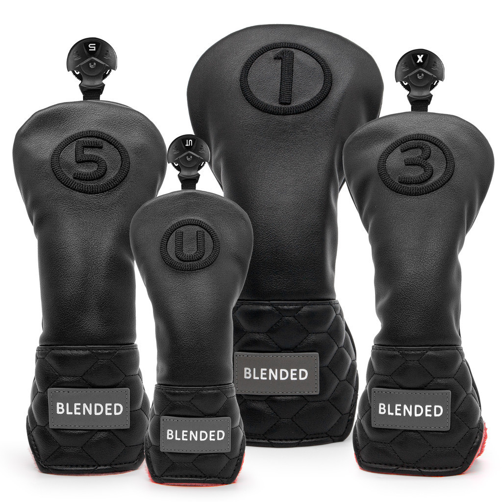 Black Color High Quality Golf Club Head Covers Golf Fariway Wood Covers Hybrid Head Covers 3 ...