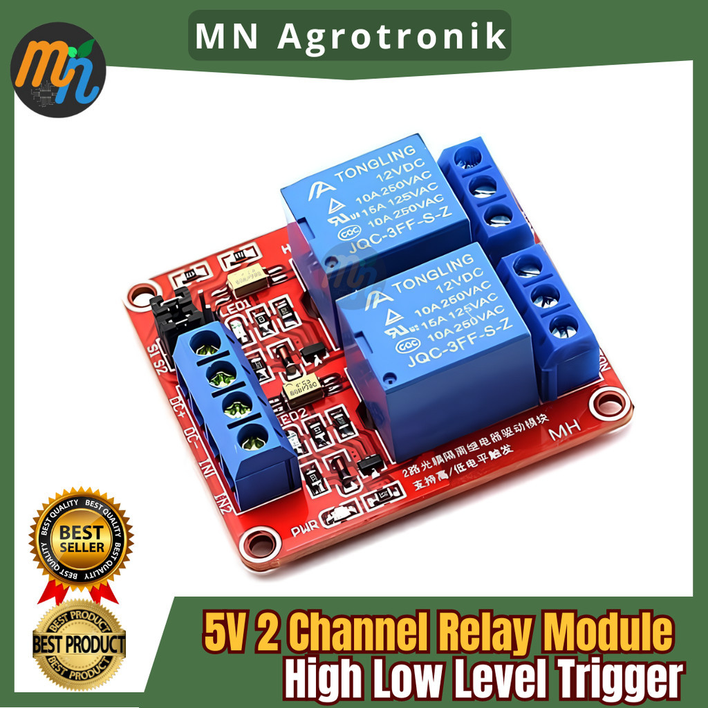 Module RELAY 2-CHANNEL 5V Active HIGH Or Active LOW WITH OPTOCOUPLER ...