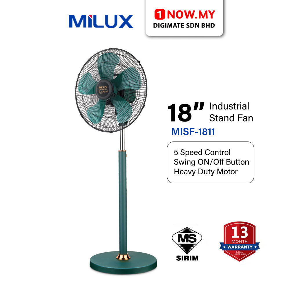 MILUX 18" Pragmation Industrial Stand Fan MISF-1811 | Smooth ...