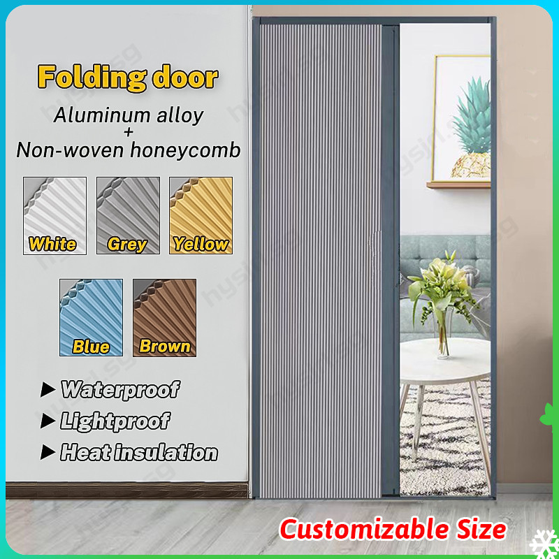 Folding retractable door invisible honeycomb sliding partition door non ...