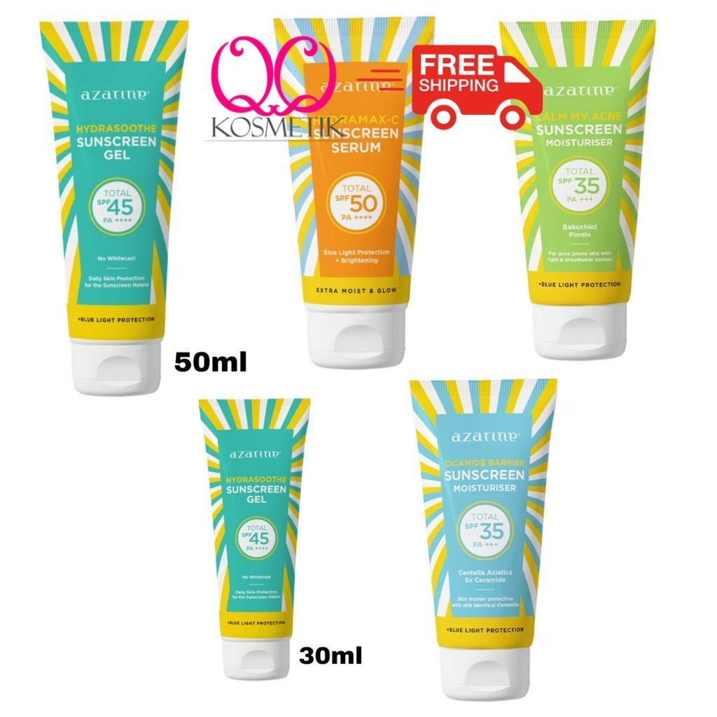 AZARINE ALL ! Sunscreen Calm My Acne Moisturizer Serum Gel After Sun ...