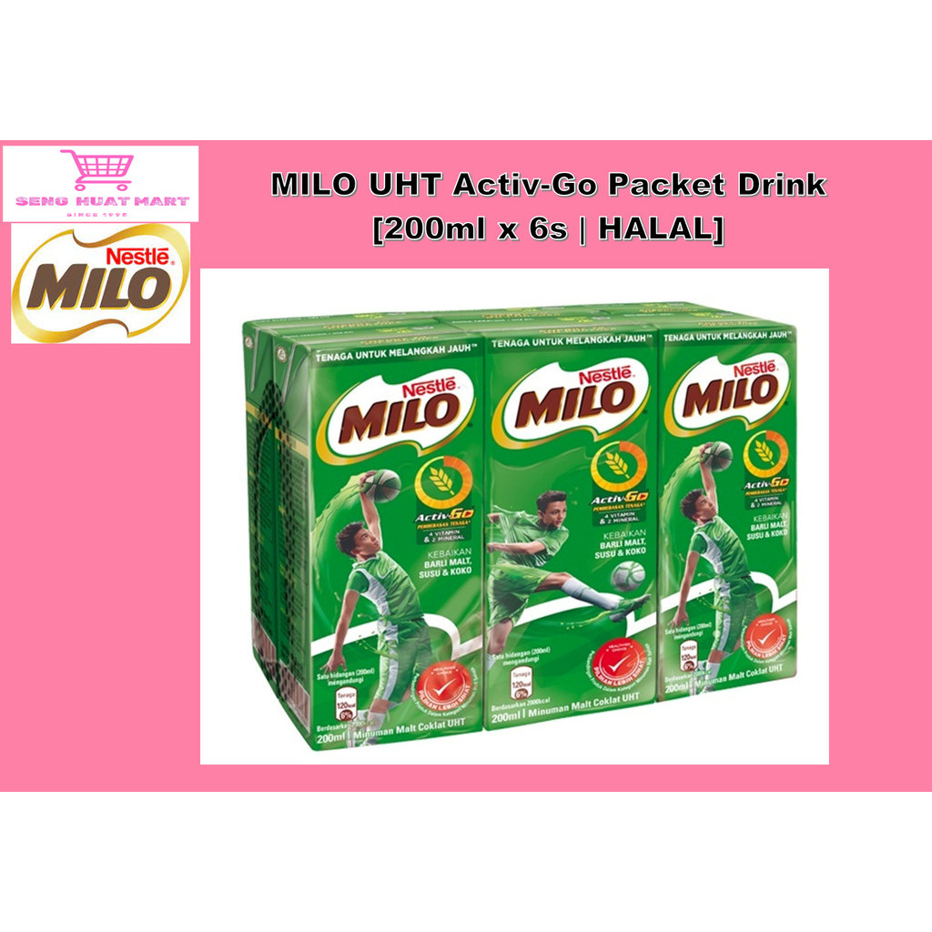 MILO UHT Activ-Go Packet Drink [200ml x 6s | HALAL] | Shopee Malaysia