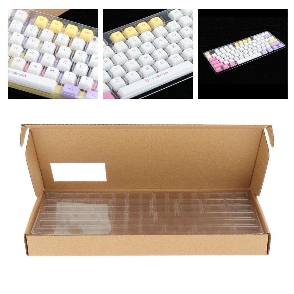 3 Layers Keycap Storage Box Waterproof w/ Lid with Dividers Keycaps ...