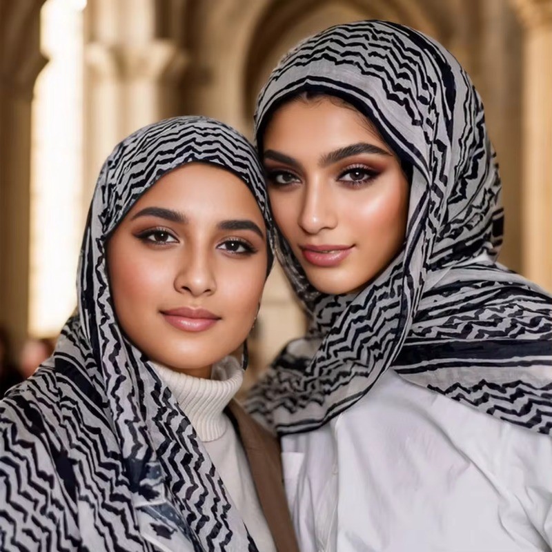 Hot Selling Woven Hijab Modal Printed Hijab Muslim Women Shawl Keffiyeh ...