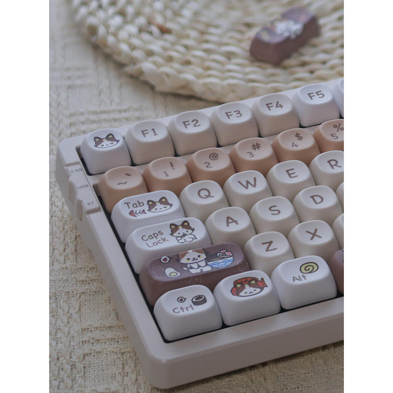 Sushi Cat PBT Dye-Sub MOA Profile Cute Custom Keycap Set for Mechanical ...