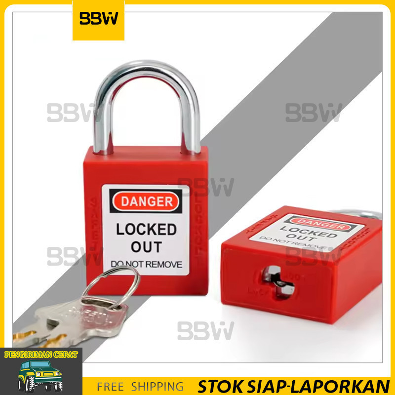 MERAH Padlock Safety Padlock Loto Stainless Wire Padlock Master lock ...