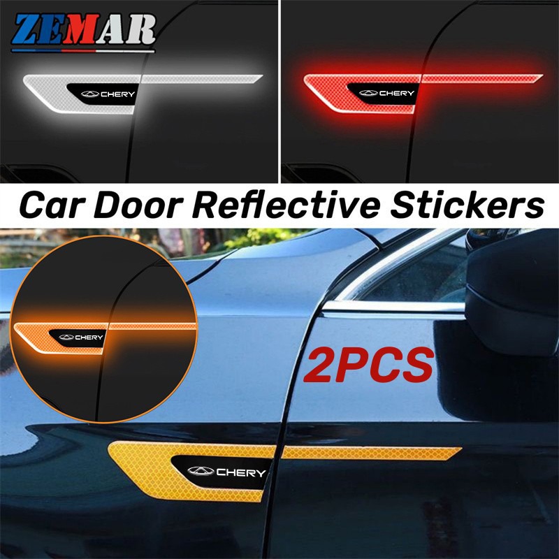 2Pcs Chery Car Door Reflective Sticker Car body scratch strip Safety ...