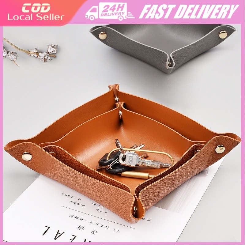 PU Leather Small Valet Tray Simplicity Casual European Style ...