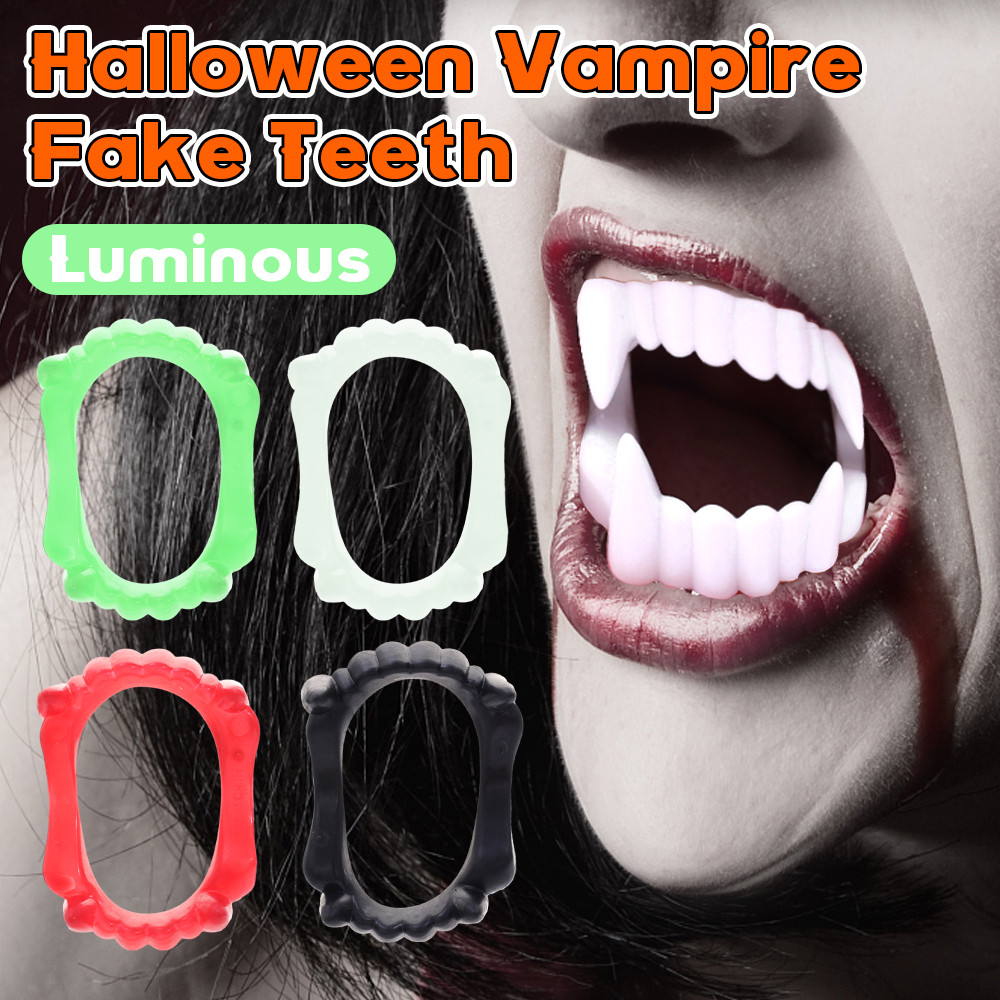Halloween Vampire Fake Teeth - Masquerade Cosplay Dress Up Props - Glow ...
