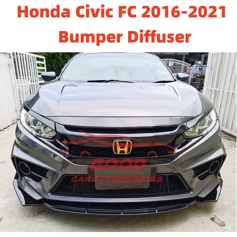 Honda Civic FC 2016-2021 Front Bumper Diffuser Lip Wrap Angle Splitters ...