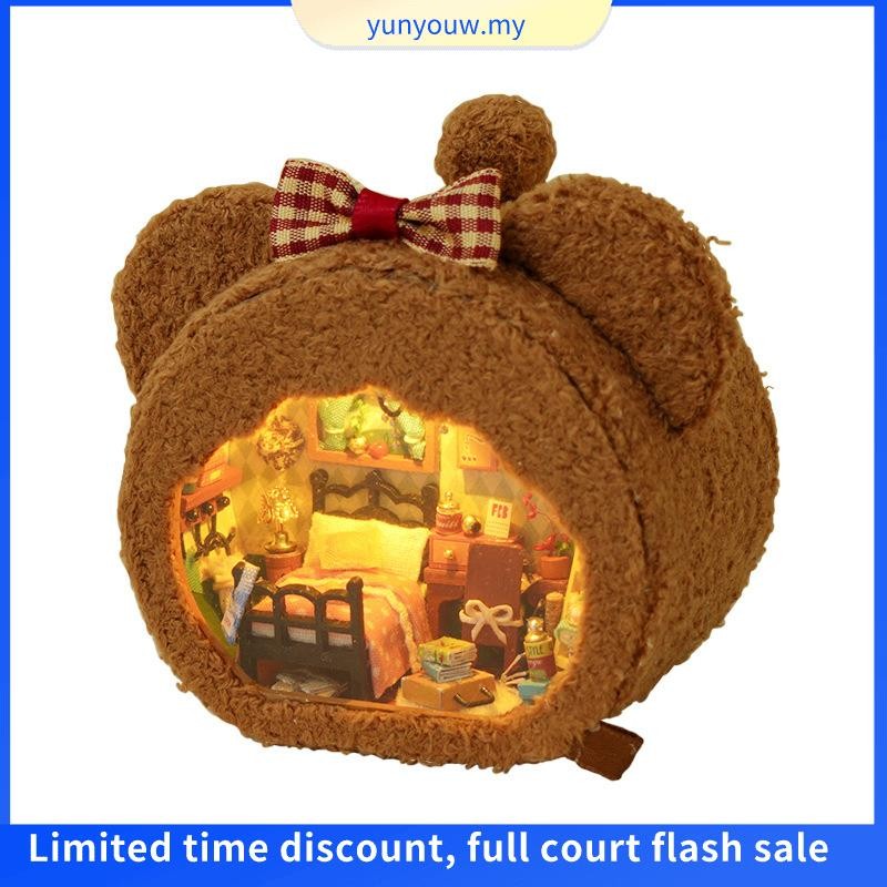 Miniature House Kit DIY Miniature Dollhouse Kit with Furniture Cute ...