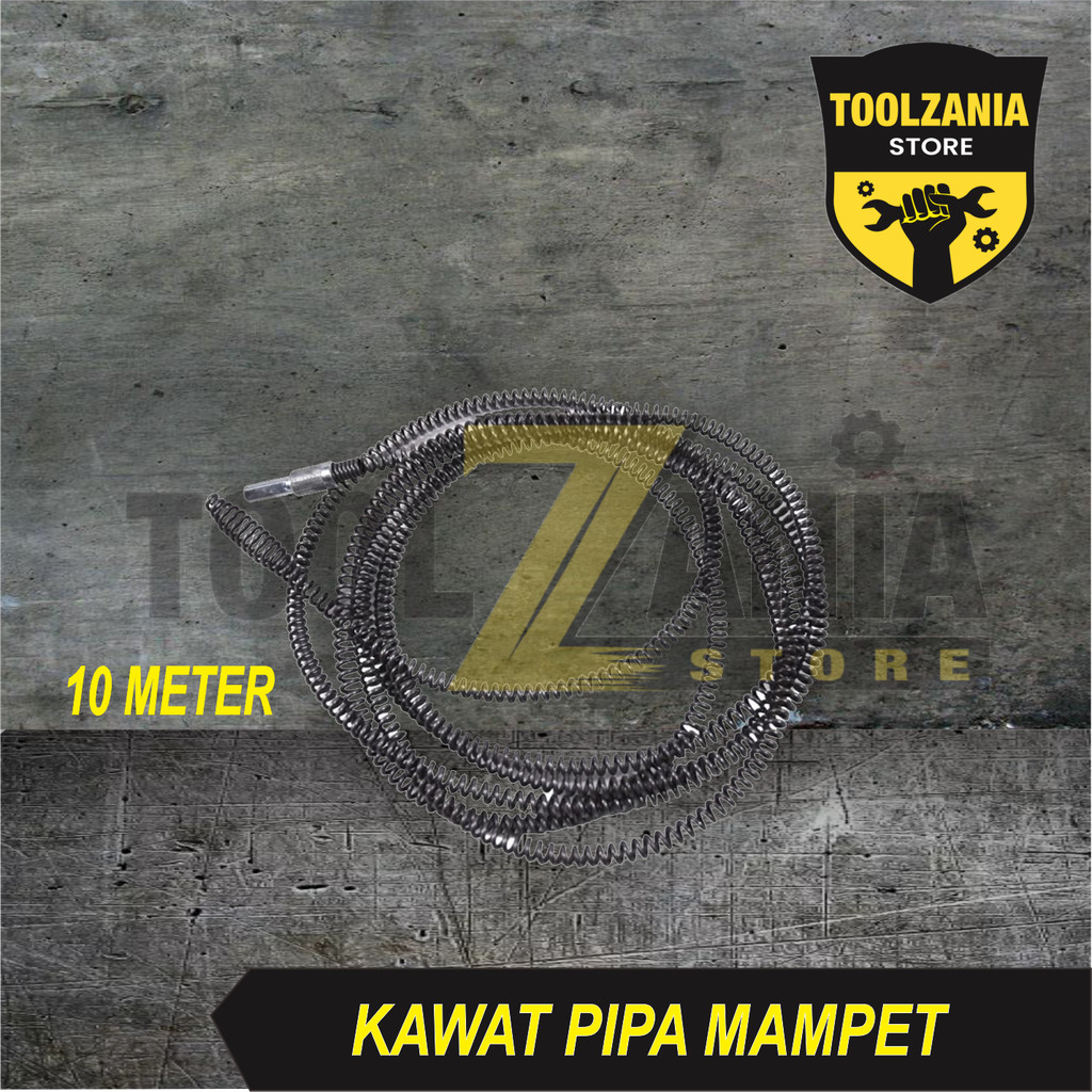MESIN Clogged Pipe Wire 5 Meters 10 Meters - Drilling Machine Adapter ...