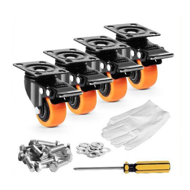 2/3/4/5/6-inch Swivel Plate Casters Security Dual Locking PVC Caster ...