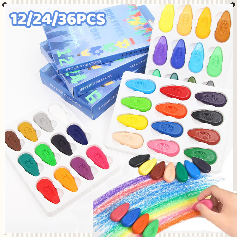 36PCS Water Drop-shaped Crayon for Children Toddler Bbay Drawing ...