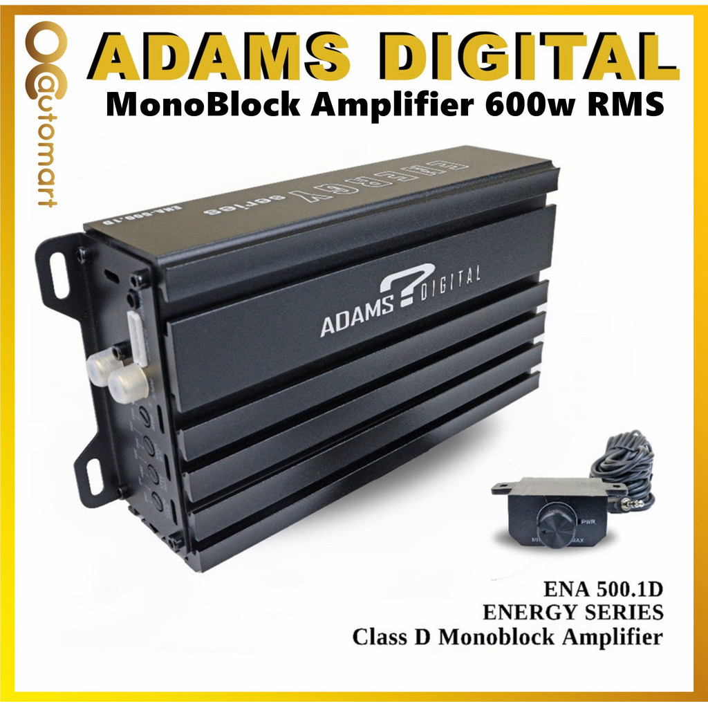 Adams Digital High Power Monoblock Amplifier Class D Car Audio ENA 500 ...