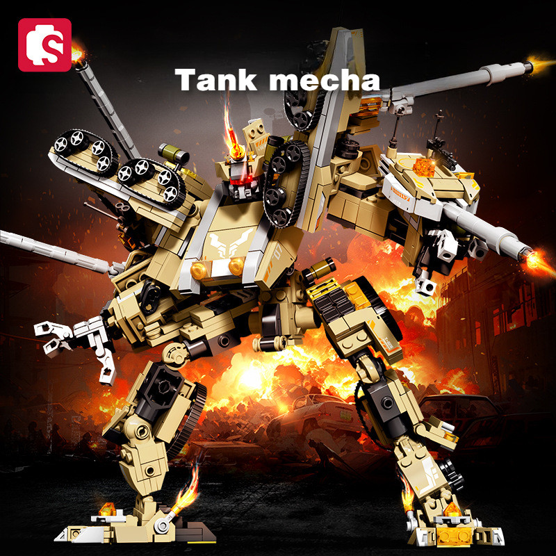 Sembo BLOCK Tank Mecha Warrior Transforming Robot Assembly Model ...