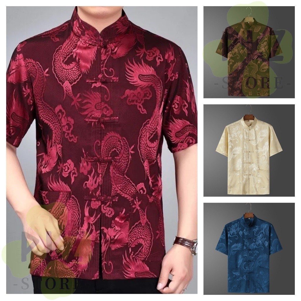 唐装 2025 CNY Tang suit men's short-sleeved Hanfu men samfu traditional ...