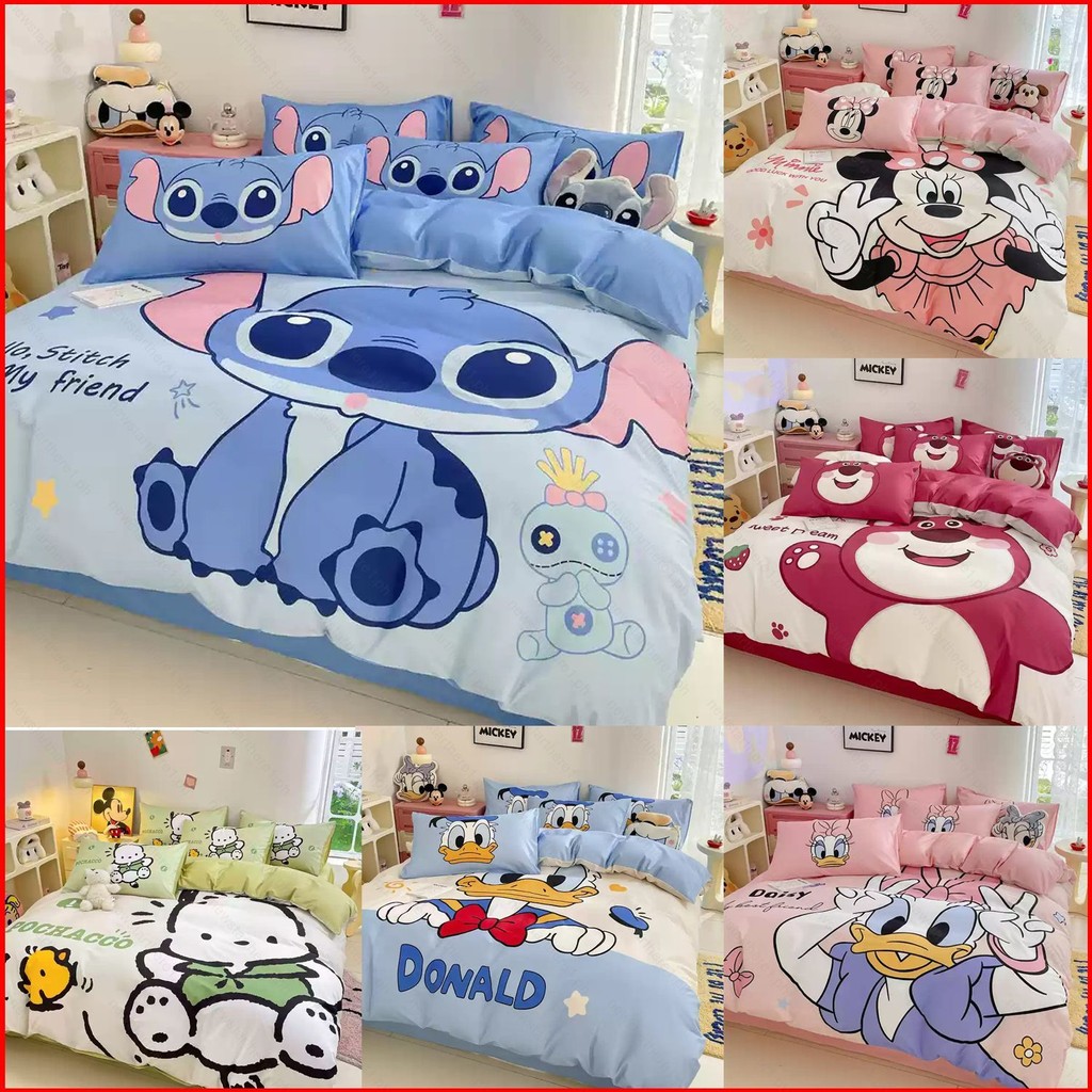 Jason Hello Kitty Stitch Lotso Mickey 3IN1 Bed Sheet Quilt Cover ...