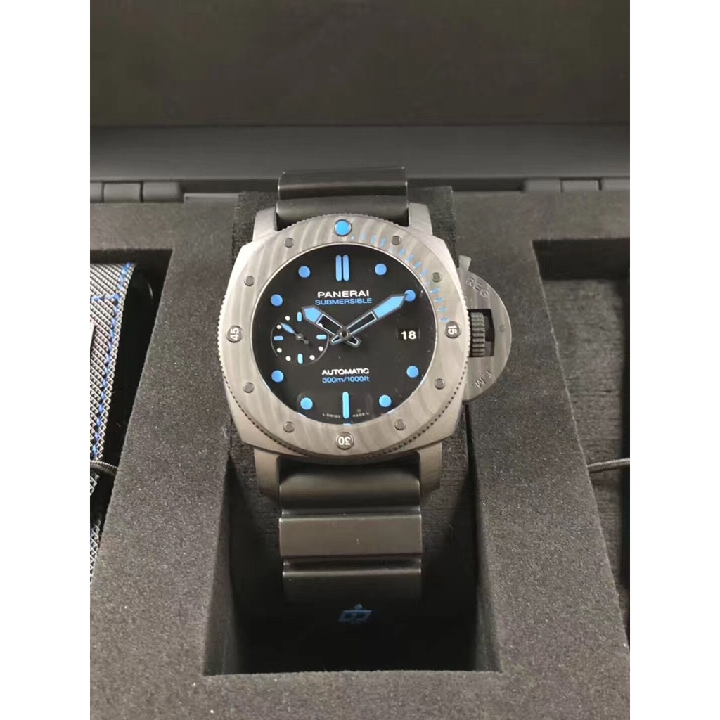 Panerai SUBMERSIBLE Carbon Fiber 47mm Mechanical Men's Watch PAM01616 ...