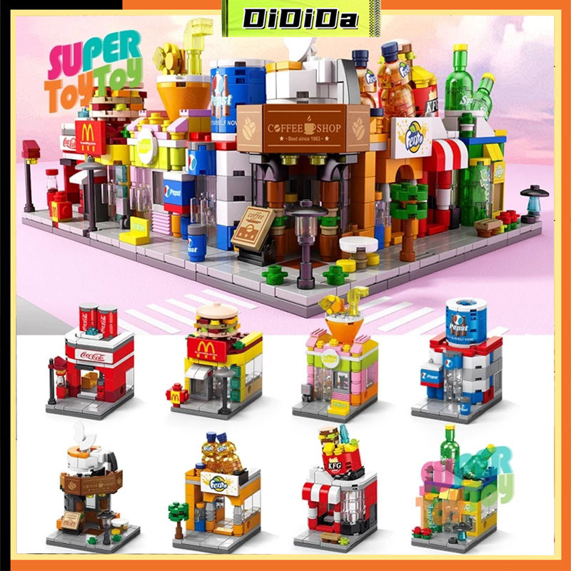 City Street View Building Blocks Set Assembly Toys Diy Architecture ...