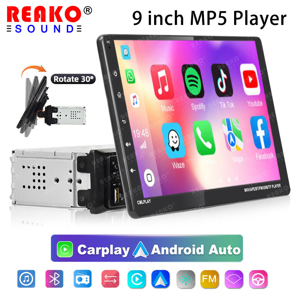 REAKOSOUND 1Din 9inch Multimedia MP5 Player Removable Touch Screen Car ...