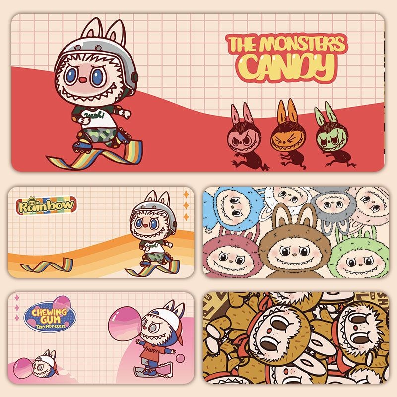 Labubu Mouse Pad Oversized Cute Cartoon Girl labubu Laptop Keyboard ...