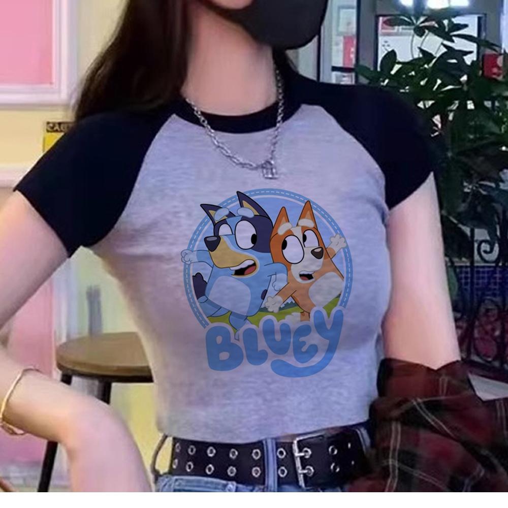 Bluey Every Thing Will Be Ok graphic 90s crop top Female Kawaii cyber ...