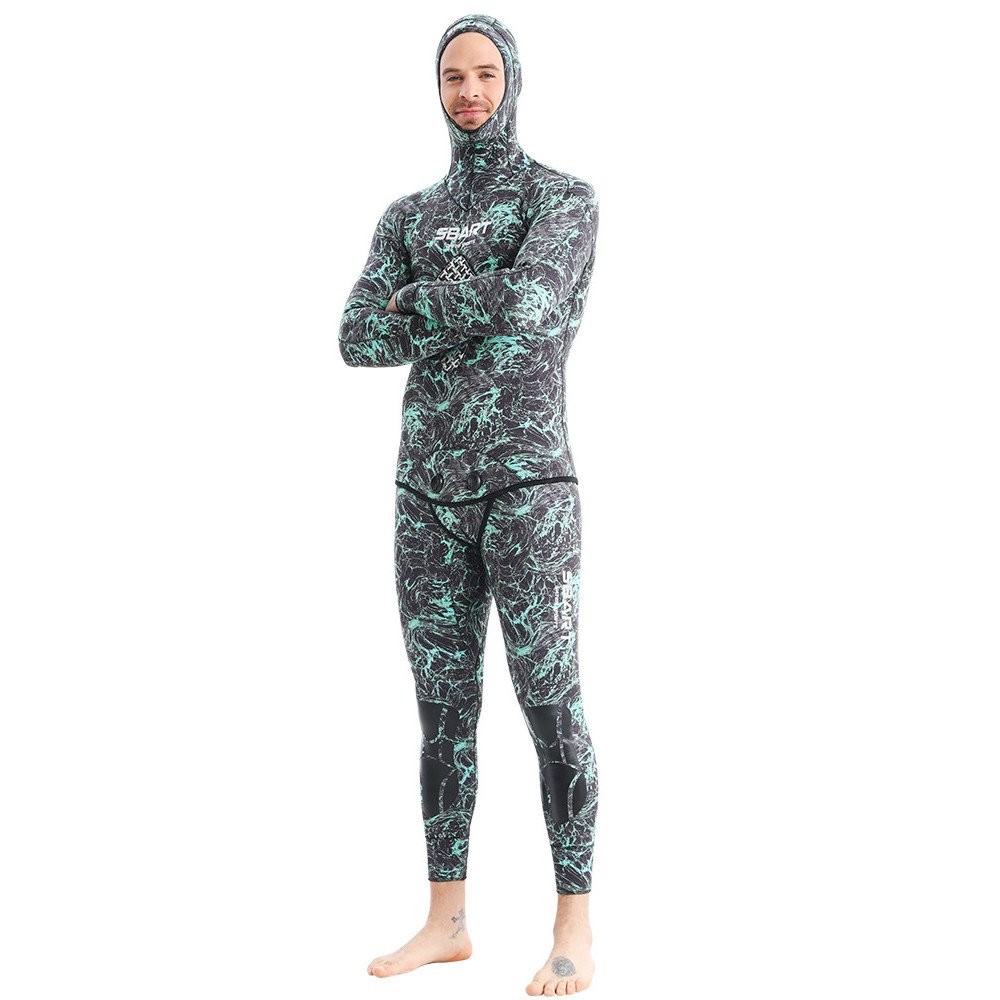 Saman memburu ikan 3mm halang kesejukan pemanasan pakaian selam baju ...