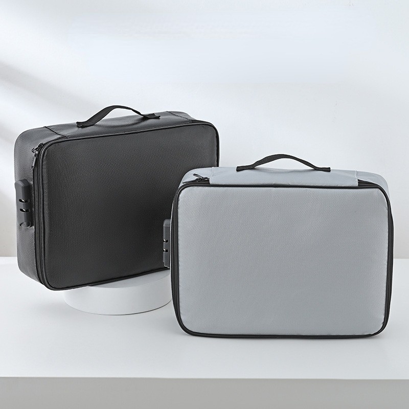 Fireproof and waterproof travel document storage bag, large capacity ...