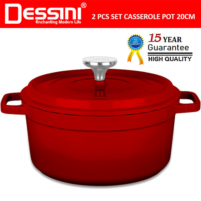 DESSINI 20cm Cookware Pot Periuk Die Cast Aluminium Non Stick Casserole ...