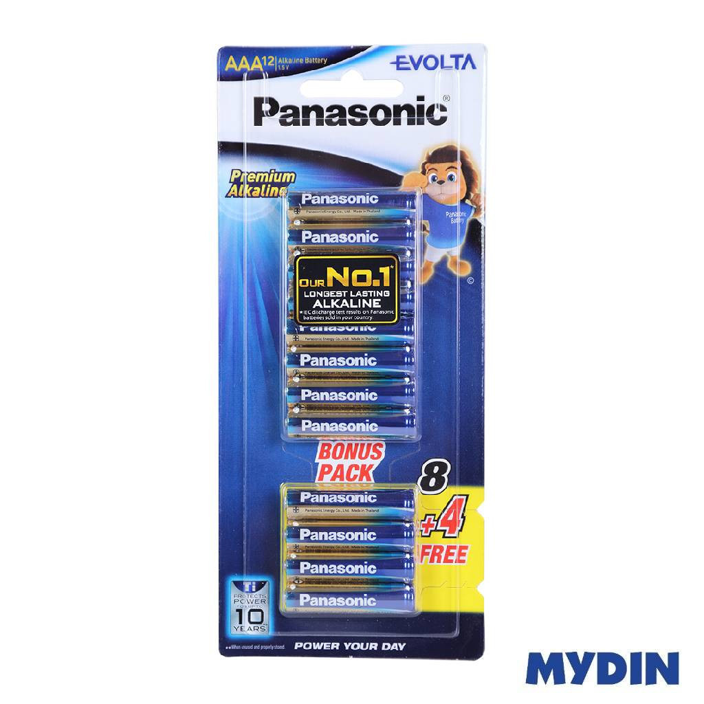 Panasonic Evolta Alkaline 1.5V Battery AAA (8+4 pieces) | Shopee Malaysia